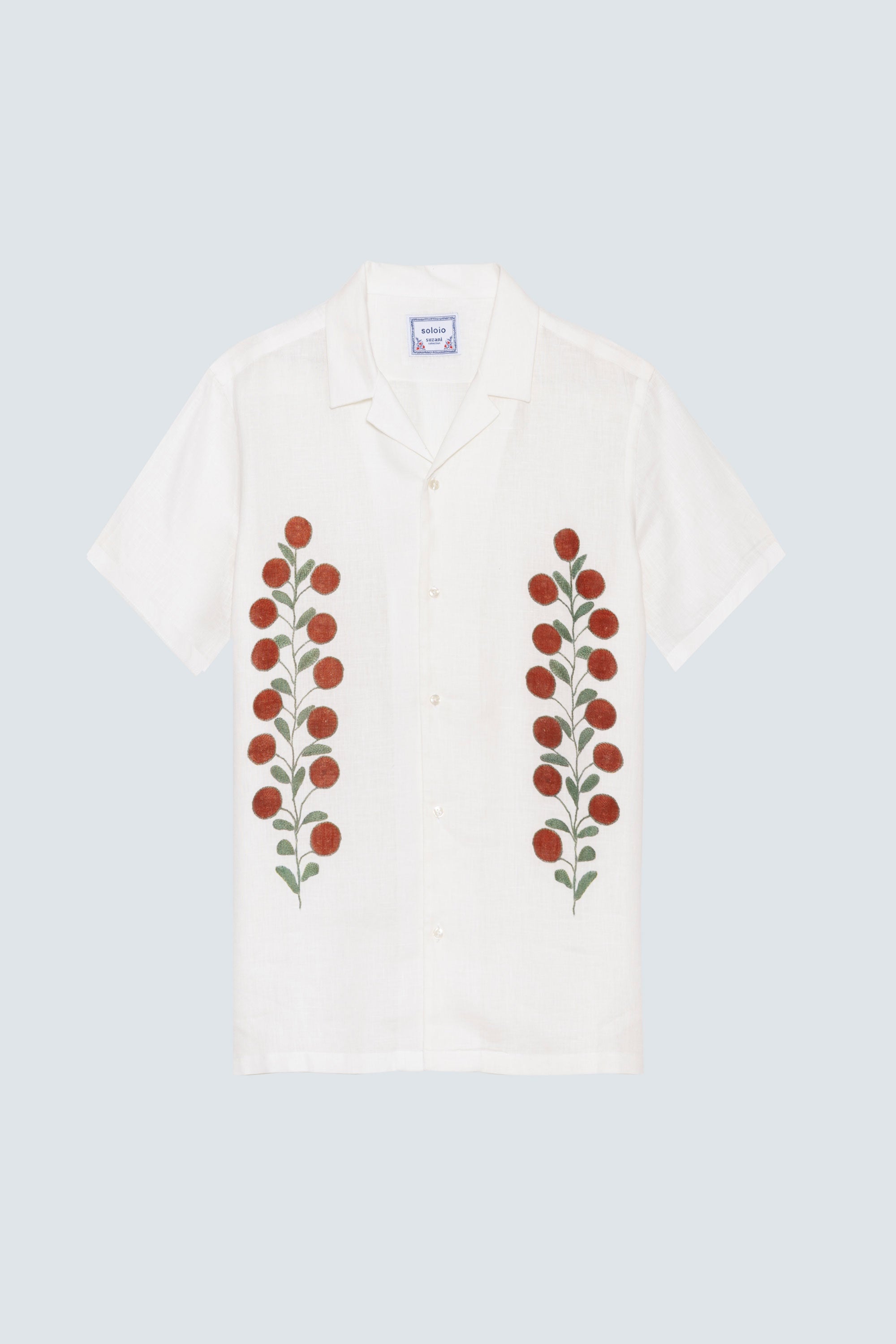 Camisa de lino para hombre roja mirzo