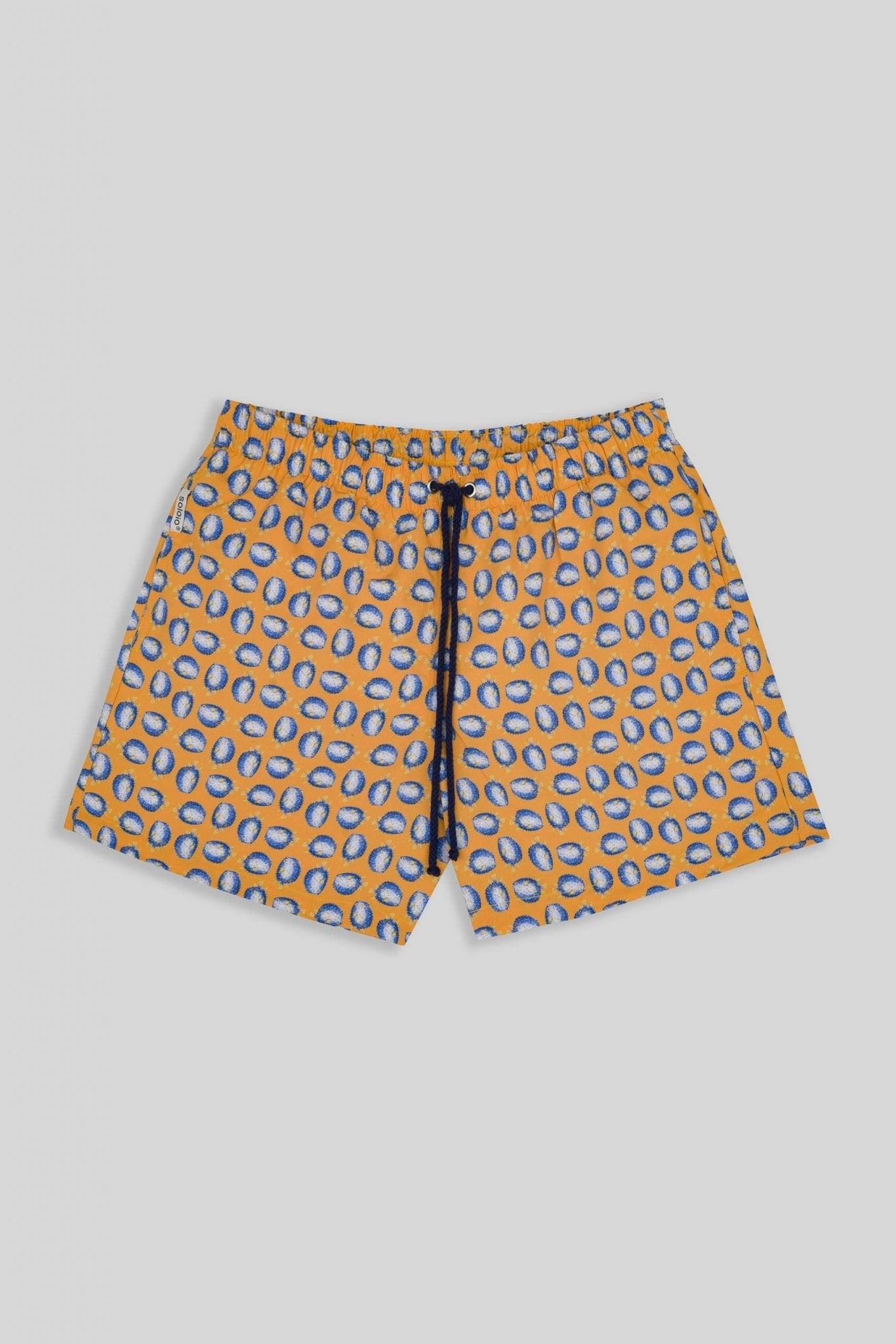 men’s polyester swim trunk orange puffer fish